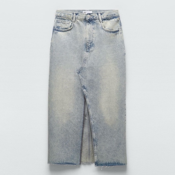 Zara | Jeans | Zara Denim Midi Skirt | Poshmark